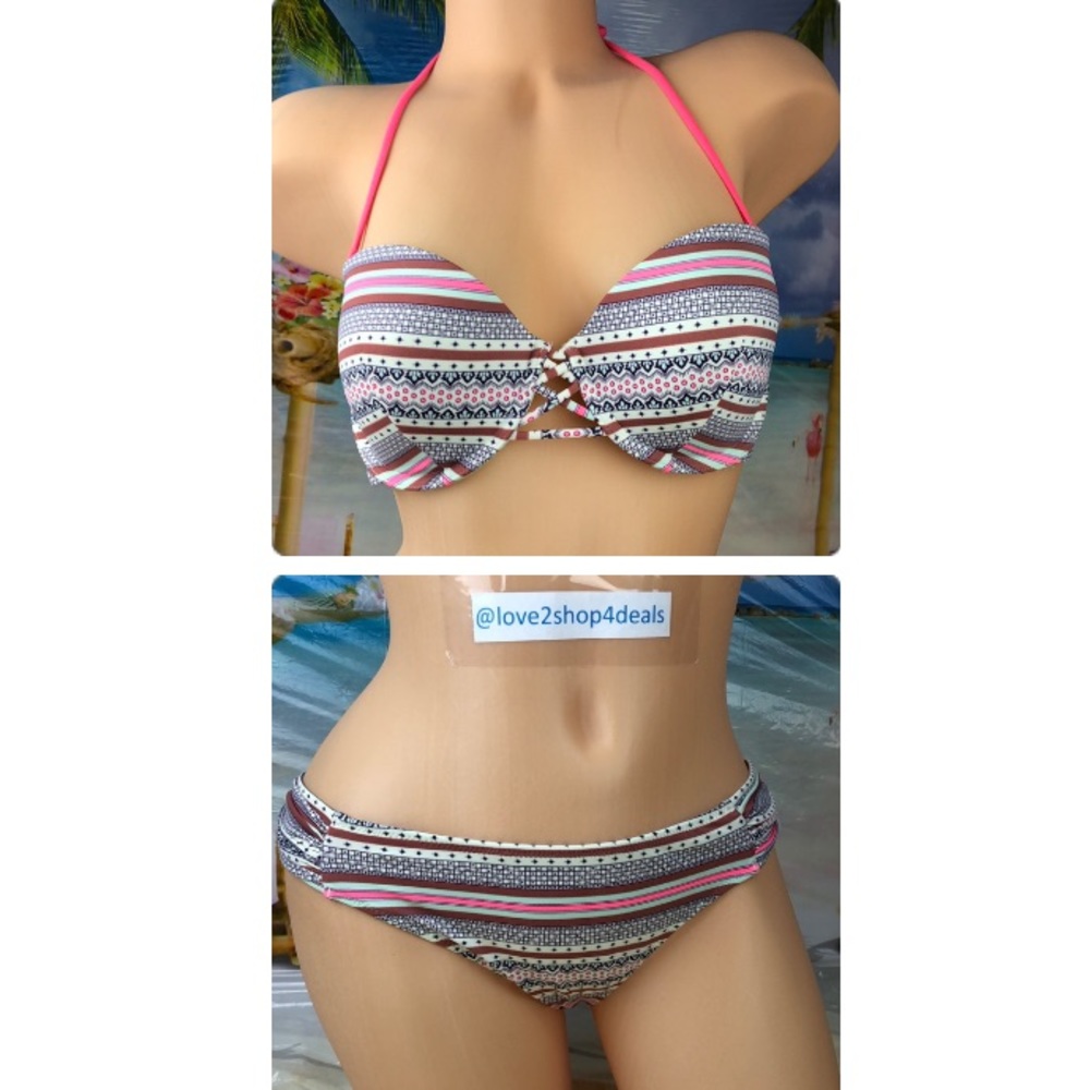Victorias Secret Bandeau Bikini Swim Set Gem